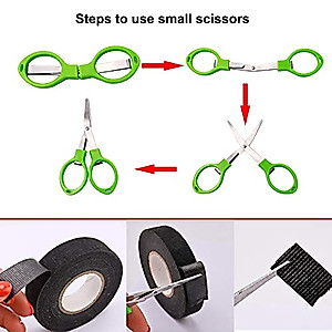 Taiss 4PCS Black 19mmX15m Automotive Wiring Harness Cloth Tape,High Temperature Insulation Tape, Wire Loom Harness Tape are Used for Noise Reduction.Cable Ties and Scissors are Included.F-003-19mm-4P