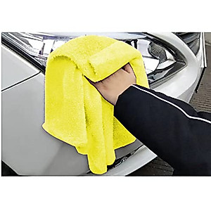 CHEYUAN Microfiber Towels for Cars，Car Drying Wash Detailing Buffing Polishing Towel with Plush Edgeless Microfiber Cloth for Cars Polishing Washing and Detailing (15.7x15.7 in. Pack of 5)