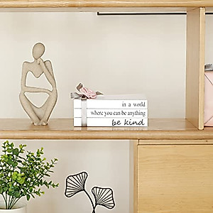 Be Kind Home Decor - Set of 3 White Books for Stacking and Staging on Shelves and in Rooms