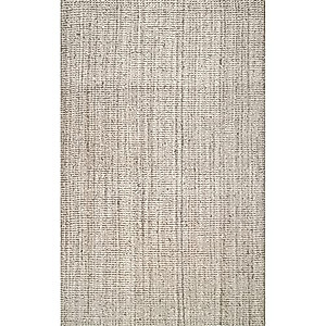 nuLOOM Ashli Handwoven Solid Jute Accent Rug, 2' x 3', Off-white