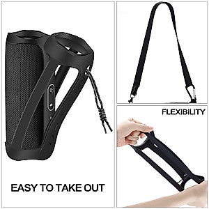 Silicone Case Compatible for JBL FLIP 5 Waterproof Portable Bluetooth Speaker, Gel Soft Skin Cover, Waterproof Rubber Case, Travel Carry Pouch with Strap Not for Flip 6 (Speaker not Included)