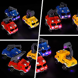 Tracks Cars Replacement only, Toy Cars for Magic Tracks Glow in the Dark, Racing Car Track Accessories with 5 Flashing LED Lights, Compatible with Most Car Tracks for Kids Boys and Girls(3pack)