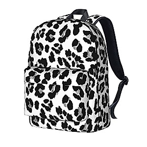 Affilleve Leopard Print Casual School Backpack For Teen Girls Boys, Travel Hiking Shoulder Daypack Bag For Men Women