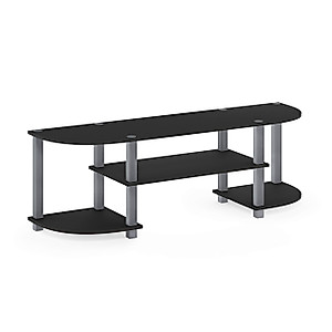 Furinno Turn-S-Tube Wide TV Entertainment Center, Black/Grey