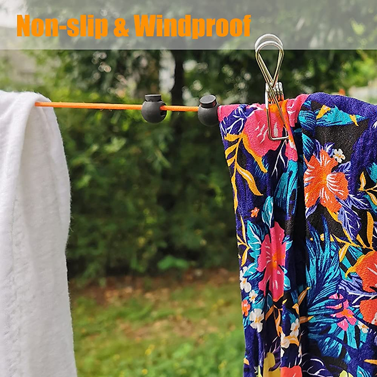 Portable Travel Clothesline, 26-Foot Retractable Clothesline with 10 Stoppers and 20 clothespins, Adjustable Indoor/Outdoor Laundry Line for Hotel, Cruise, Backyard