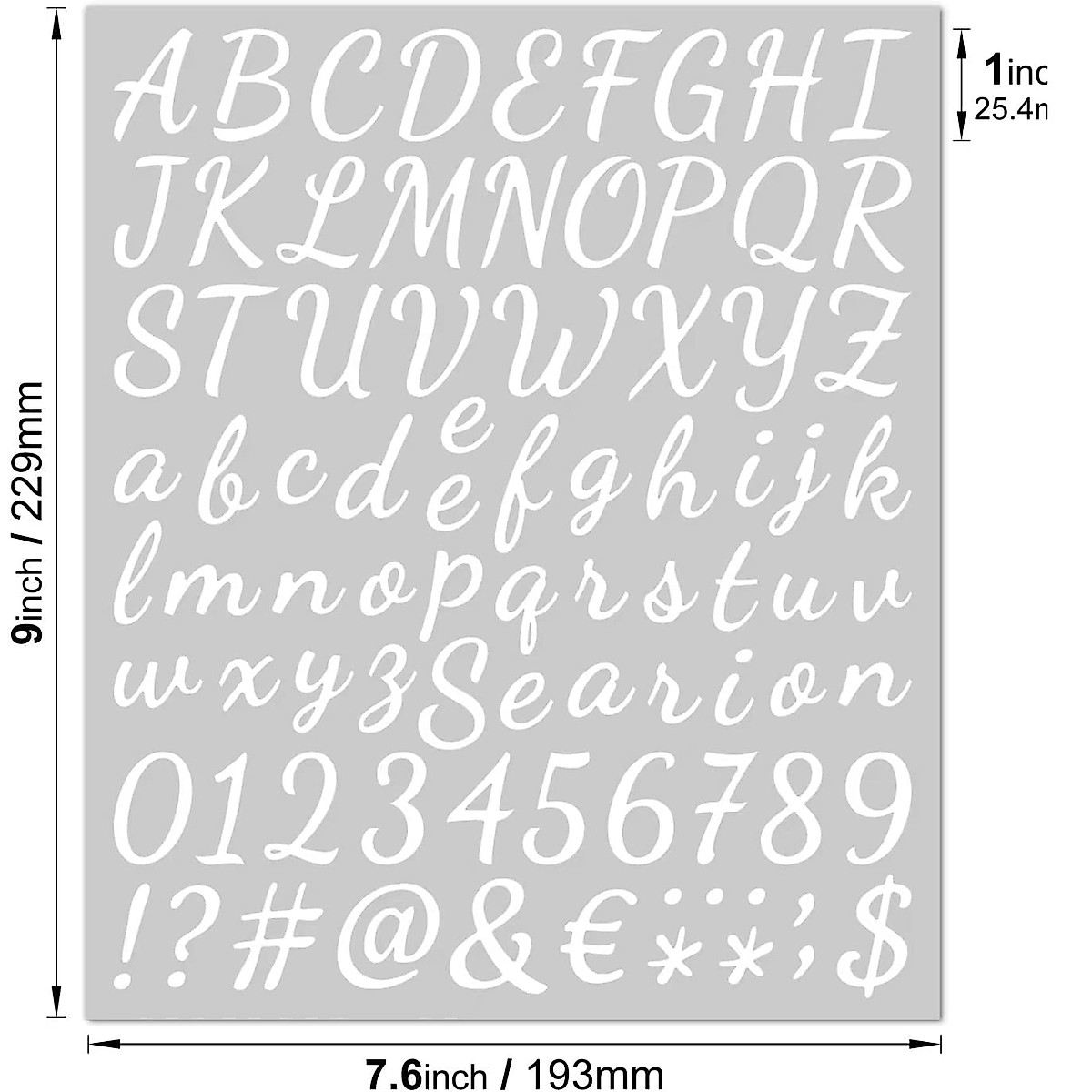 12 Sheet 1000 Pcs White Self Adhesive Vinyl Letters Numbers Kit, Letters Numbers Stickers Alphabet Stickers DIY Number Letter Decals Script Pantry Labels for Signs, Door, Window, Car, 1 Inch, White