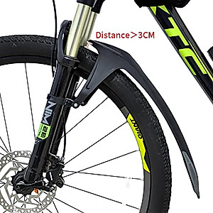 RNAGRET Bike Fender, Bicycle Fender MTB Mudguard Adjustable Bicycle Fender Sets E- Bike Fender Quick Release for 24 26 27. 5 29 Inch (Color : Front)