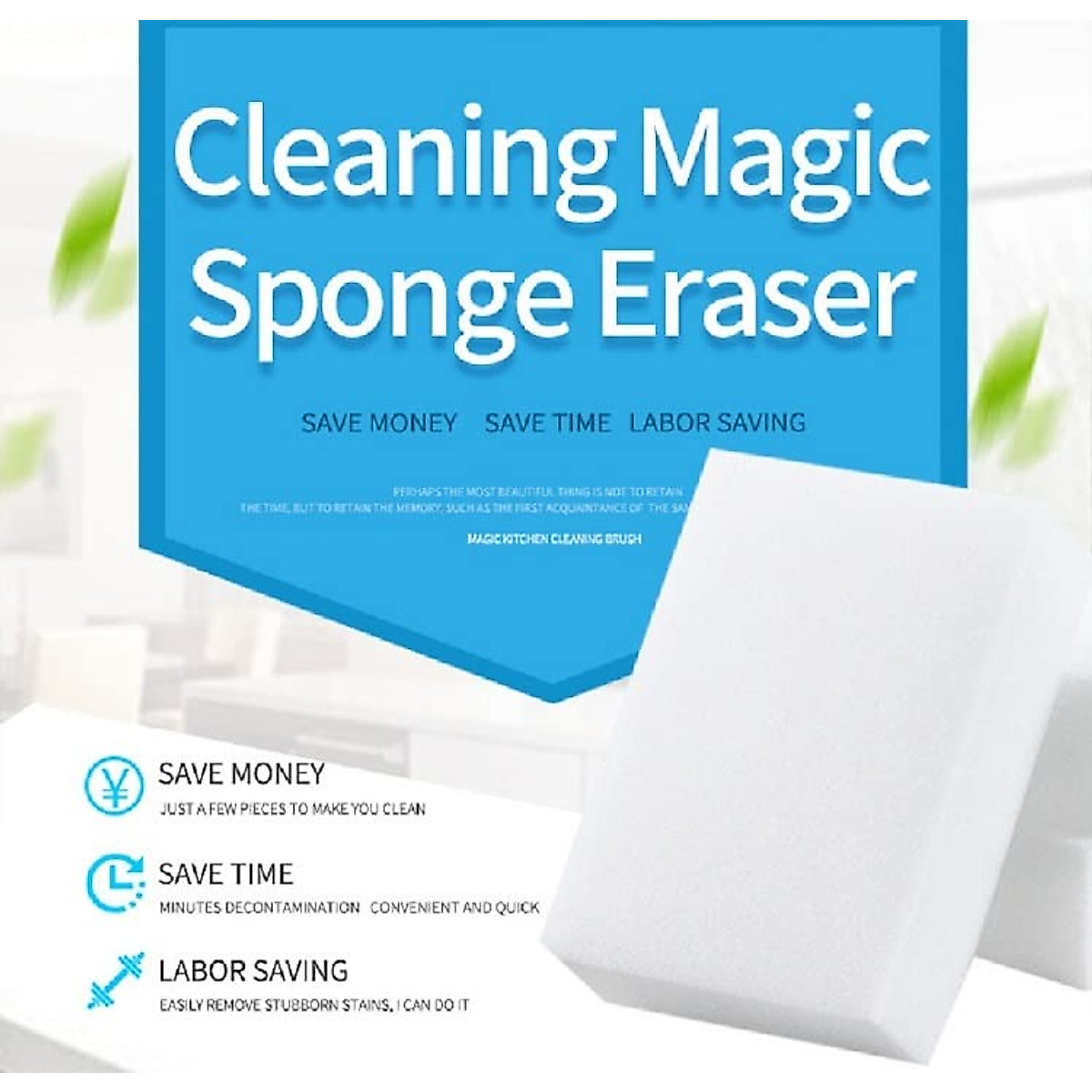 Dr.WOW Magic Cleaning Eraser,80 Pack Magic Sponge Eraser in Bulk -Multi Surface Power Scrubber Foam Cleaning Pads - Kitchen, Shoe,Floor,Bathroom, Wall Cleaner