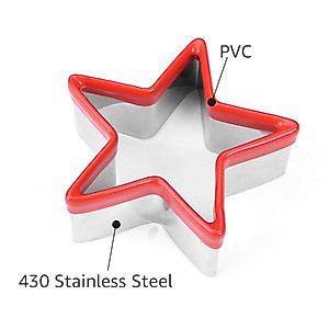 FASAKA 3pcs Stainless Steel Star Cookie Cutters Set,Food Grade Large & Mini Star Cookie Cutter for Pressing cookie,sandwich and bread