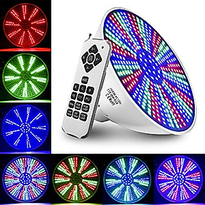 XIUBE 36W RGB LED Pool Light Bulb, 120V Color Changing Replacement Swimming LED PAR56 Pool Bulb for Inground Pool, Hayward and Pentair Under Water Light Fixtures Switch Control+Remote Control E26/E27