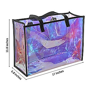 MGupzao Bachelorette Party Bride Tote Bag Wedding Gifts Bridesmaid Neon Holographic Bride Beach Bag Cool Black Bridal Shower Gift for Bride to Be Large