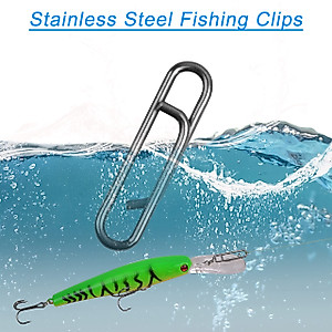 Power Clips High Strength Fishing Snaps Set, 100pcs Stainless Steel Connector Speed Clips for Quick and Easy Fishing Lure Attachement Saltwater