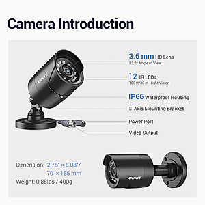 ANNKE 8CH Wired Security Camera System with 1TB Hard Drive, H.265+ Surveillance DVR and 8 x 1080p HD IP66 CCTV Camera, 100 ft Night Vision with Smart IR, Easy Remote Access, Motion Detection
