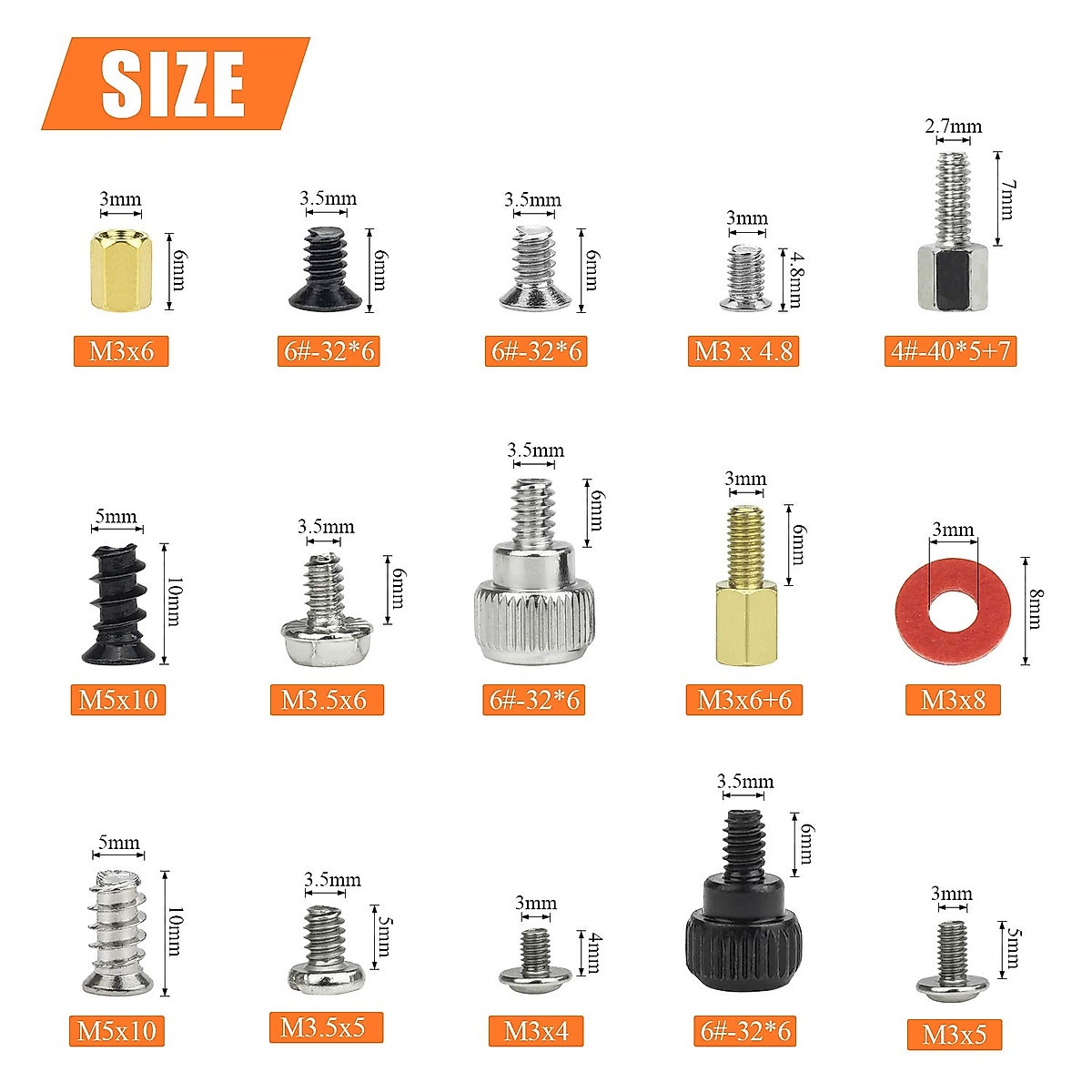 HELIFOUNER 450 Pieces Computer Standoffs Spacer Screws Assortment Kit for Hard Drive Computer Case Motherboard Fan Power Graphics