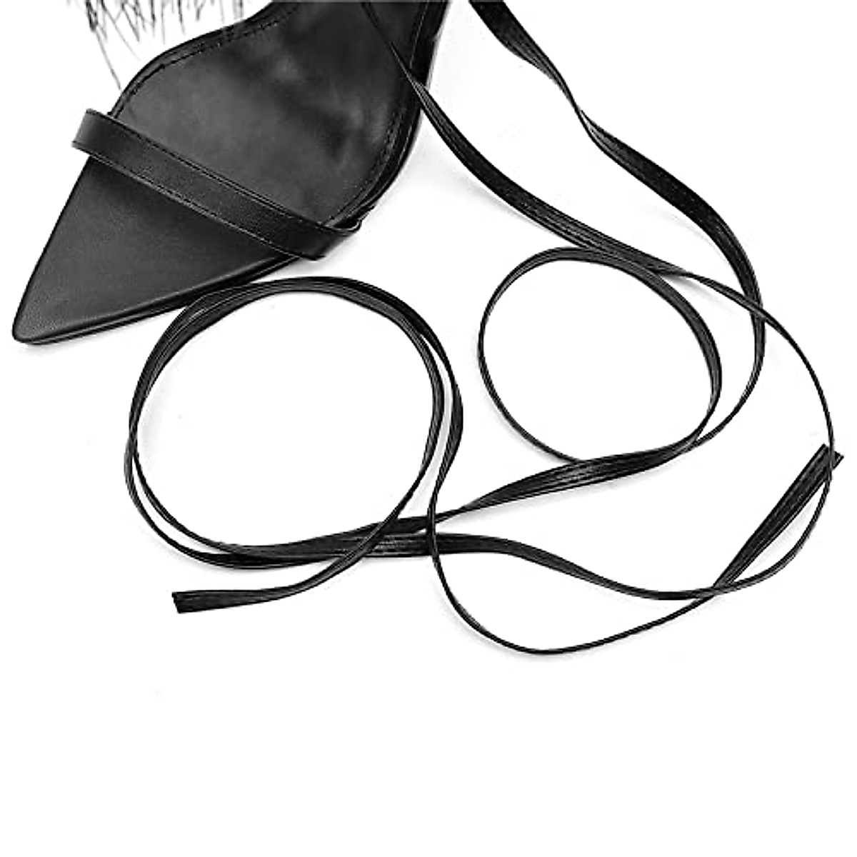 Kitulandy Women's Sandals Feather Pointed Toe Stiletto High Heels Shoes