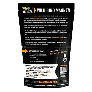 THE HONEST WORM Wild Bird Magnet | Premium Freeze Dried Mealworms | Living Sight Attractant | Ethically Sourced Natural Organic Yellow Worms | High Protein Treats for Birds & Exotic Pets | (7oz)
