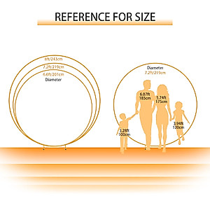 Bezente 7.2ft Round Backdrop Stand, Golden Metal Balloon Arch Stand, Stable Wedding Arch Circle Backdrop Stand Frame for Wedding Birthday Baby Shower Party Decoration