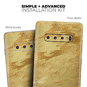 DesignSkinz Molten Gold Digital Foil Swirl V6 Protective Vinyl Decal Wrap Skin Cover Compatible with The Samsung Galaxy S20 (Screen Trim & Back Glass Skin)