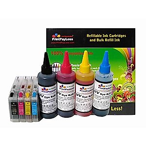 INKUTEN® Pre-filled Refillable Ink Cartridges for Brother LC71 LC75 LC79 cartridges + 400 ml