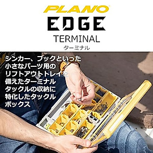 Plano EDGE 3600 Terminal Tackle Storage, Gray and Yellow, Includes 10 Hook Retainers, Rustrictor Rust-Resistant Technology, Waterproof Premium Fishing Utility Box