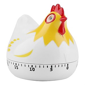 Kitchen Chicken Pattern Baking Timer,Chicken Pattern Countdown Kitchen Timer Reminder for Cooking Baking(White)