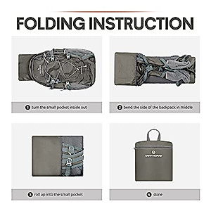 SAVVY NOMAD 40L Hiking Travel Packable Lightweight Camping Backpack Daypack with Removable Belt Bag for Women Men-Gray