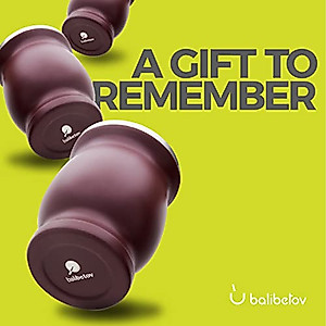 BALIBETOV Mate Cup And Bombilla Set - Yerba Mate set Includes One Yerba Mate Cup, Two Bombilla Mate (Straw) and Brush - Stainless Steel Double-Wall | Easy to Clean Yerba Mate Gourd (Bordeaux)