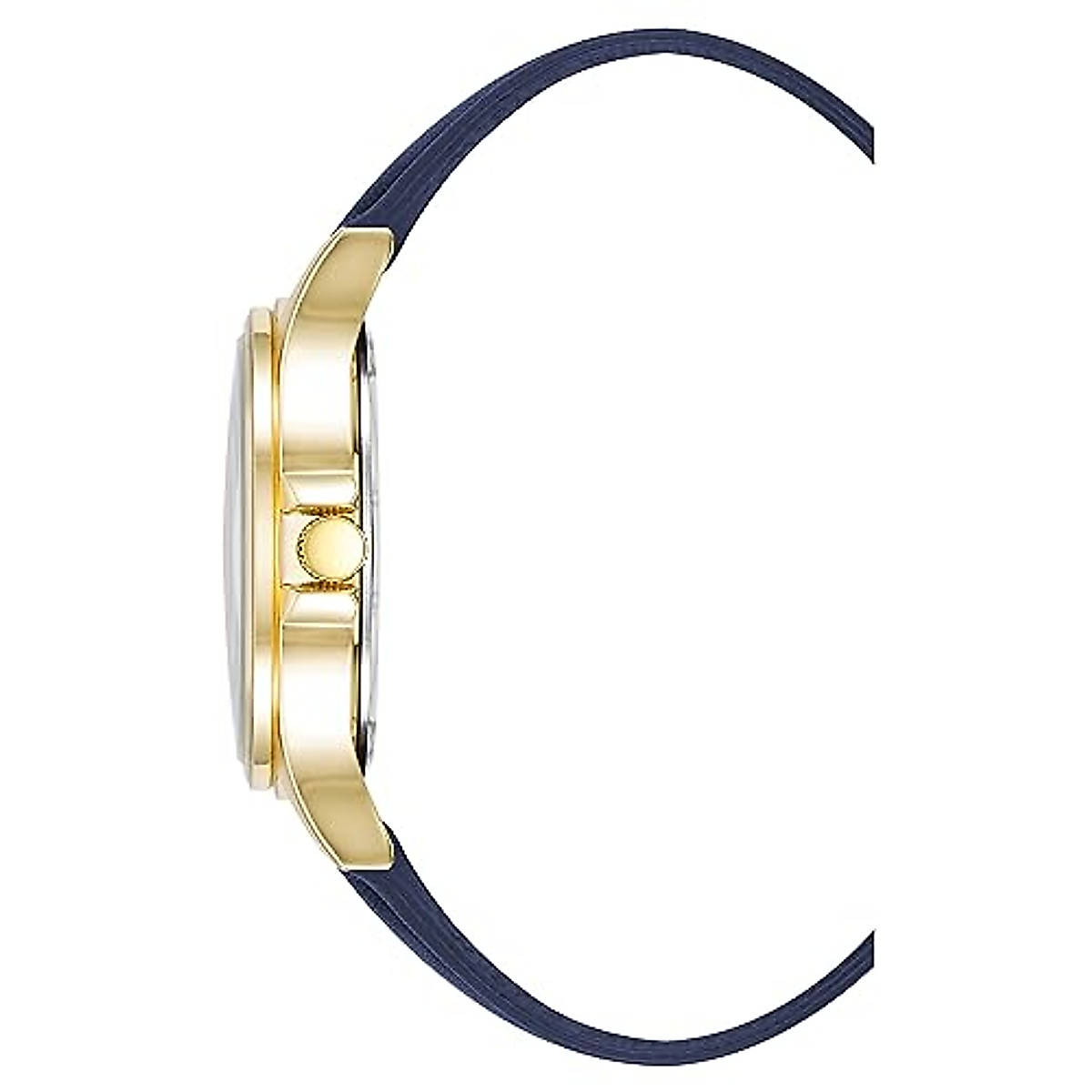 Amazon Essentials Men's Easy to Read Strap Watch, Gold Tone and Navy Strap