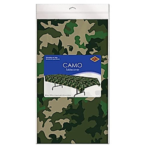 Beistle Camo Tablecover, 54" x 108", Multicolor
