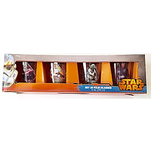 Star Wars Shot Glasses - Set of 4 - Yoda, Vader, Trooper & Maul - 2 Oz Each.