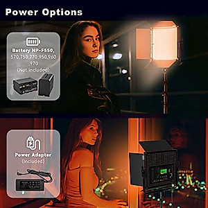 RGB LED Video Light, IVISII 2 Pack LED Panel Light, Studio Lights with Full Color 45W 552 PCS LEDs Photography Lighting, 2600K-10000K/9 Applicable Scenes Video Lighting Kit for YouTube/Photography