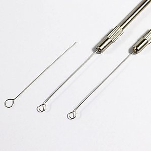 ADAMAS-BETA 2Pcs Reusable Inoculating Loop Metal Inoculation Loop Mycology with 90Pcs Nichrome Needle Tips Inoculation Rings Rods for Laboratory