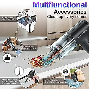 Tipcoo Portable Car Vacuum Cleaner - High Power 9000Pa Vacuum Cleaner and Air Duster,120W Rechargeable Cordless Car Vacuum,Mini Vacuum for Car,Office, Desktop, Pet Hair Cleaning, Home Cleaning