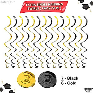 45 Pieces, Red Graduation Hanging Decorations - Large Cutout, No DIY | Graduation Swirls, Red and Black Graduation Decorations 2022, Graduation Hanging Swirls Decorations, Graduation Party Decorations