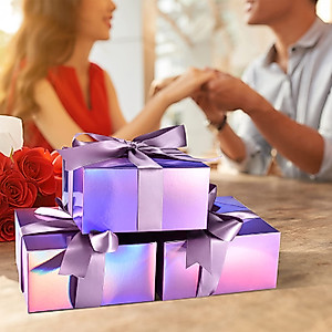 SHANSVYE Gift Boxes, Gift Boxes with Lids,8X8X4 Inches, Bridesmaid Proposal Boxes,Gift Boxes for Presents, Birthday, Gift Boxes Bulks for Wedding,Graduation, Party Favor box (10, Gradient purple)