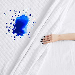 Premium Waterproof Bamboo Mattress Protector Queen Size for Cooling & Breathable,Ultra Soft Mattress Pad Cover,18 Inch Deep Pocket Fitted 8"-21"