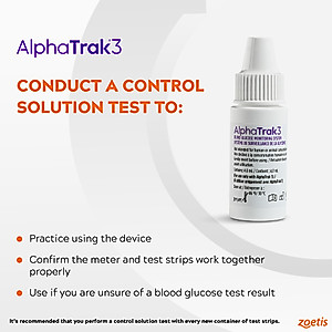 AlphaTrak 3 Control Solution for AT3 Blood Glucose Meter 2 Count 4mL Bottles