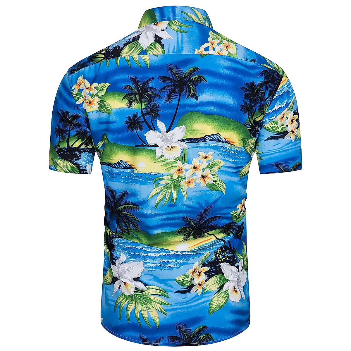 TUNEVUSE Men Hawaiian Shirt and Short Set 2 Picece Beach Outfit Summer Tropical Floral Print Matching Luau Short Suits Flower Print Light Blue XX-Large