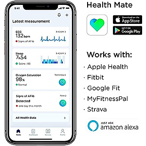 Withings Scanwatch - Smart watch & Activity Tracker: Heart Monitor, Sleep Tracker, Smart Notifications, Step Counter, Waterproof with 30-Day Battery Life, Android & apple smart phone compatible, GPS