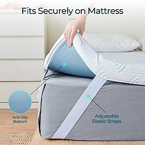 LINSY LIVING 3" Firm Mattress Topper King, Extra Firm Memory Foam, Cooling Gel Infused Bed Topper with Tencel Cover, Reversible Dual Layers Mattress Pad with Removable Cover, CertiPUR-US Certified