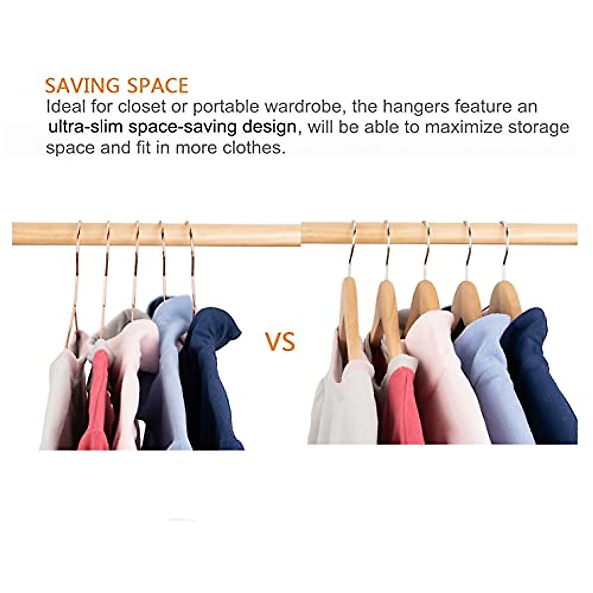 60-Pack Koobay 16.5” Rose Gold Metal Clothes Hangers with Non-Slip Shoulders for Shirt, Coat and Slacks Storage and Display - Shiny and Stylish