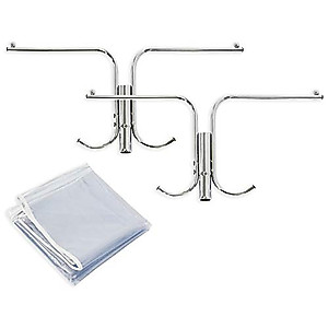 Simple Houseware Industrial Grade Z-Base Garment Rack, 400lb Load with 62" Extra Long bar w/Clear Cover and Tube Bracket