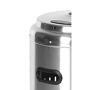 Fire Sense 01775 Performance Series Patio Heater With Wheels 50,000 BTU Output Electronic Ignition System Portable Outdoor Propane Heater For Commercial & Residential - Unpainted Stainless Steel