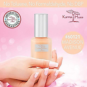Karma Organic Natural Non toxic Nail polish - Vegan and Cruelty Free Nail Paint for Nail Art - Fast Drying Nail Polish for Women - Long Lasting Nail Polish with Nail Strengthening Formula(MADISON AVE)