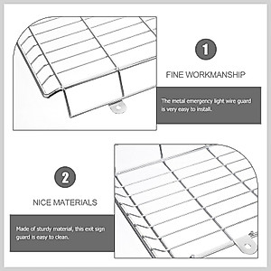 Housoutil Exit Sign Guard Stainless Steel Protective Guard for Emergency Light Emergency Light Wire Guard Emergency Guard Stainless Steel
