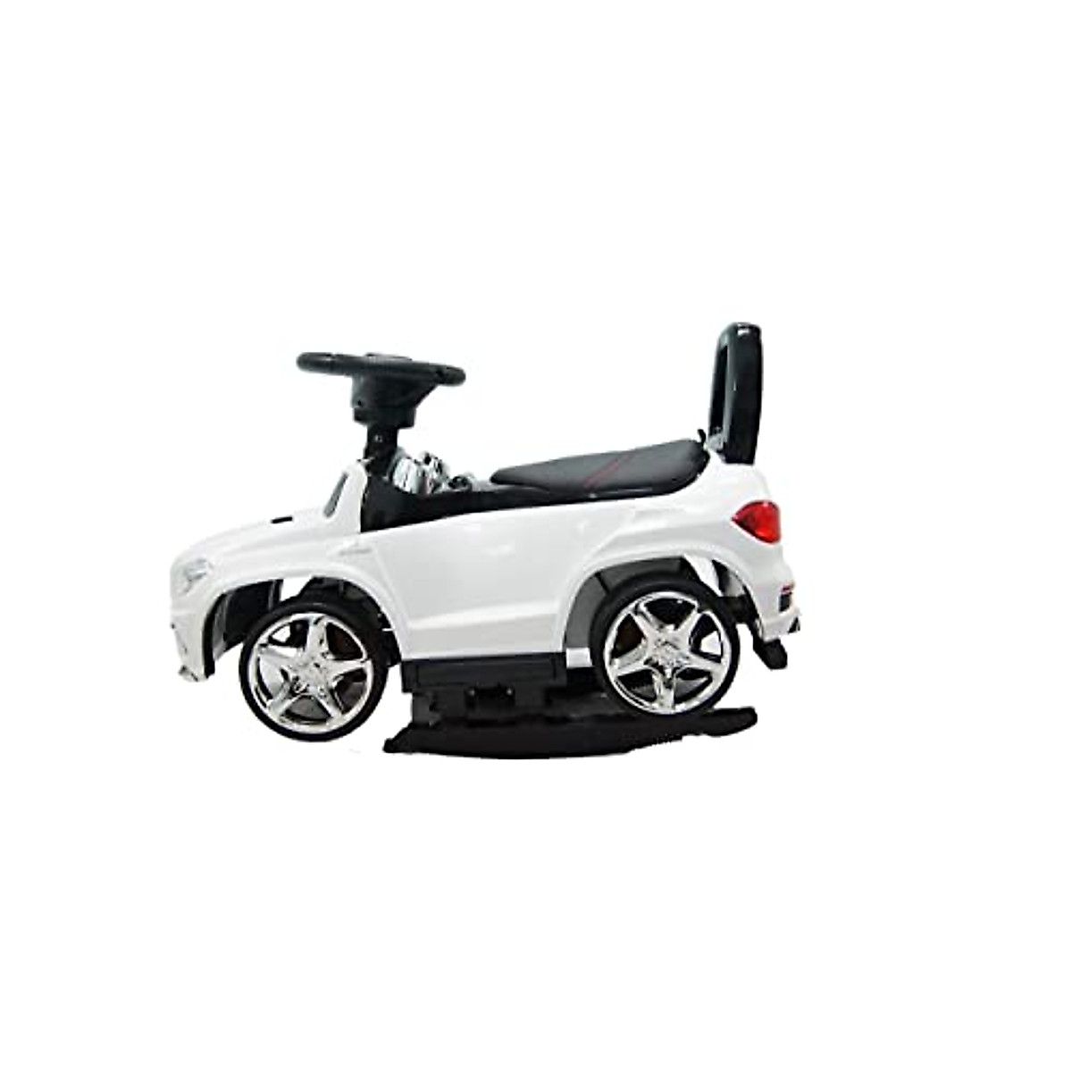 Best Ride On Cars 4 in 1 Mercedes Battery Powered Push Car, White, Large
