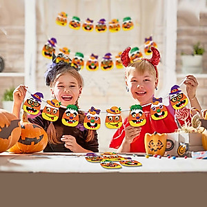 Sumind Halloween Candy Corn Craft Kits for Kids Halloween Activities DIY Handicraft Fun Home Activities for Birthday Activities Party Supplies Classroom Arts, 4 Styles (24 Sets)