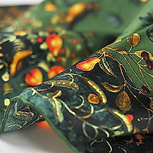 ANDANTINO 100% Pure Mulberry Silk Scarf 43" Large Square Lightweight Headscarf& Shawl–Women Hair Wraps-With Gift Packed (Jade Green-Birds)