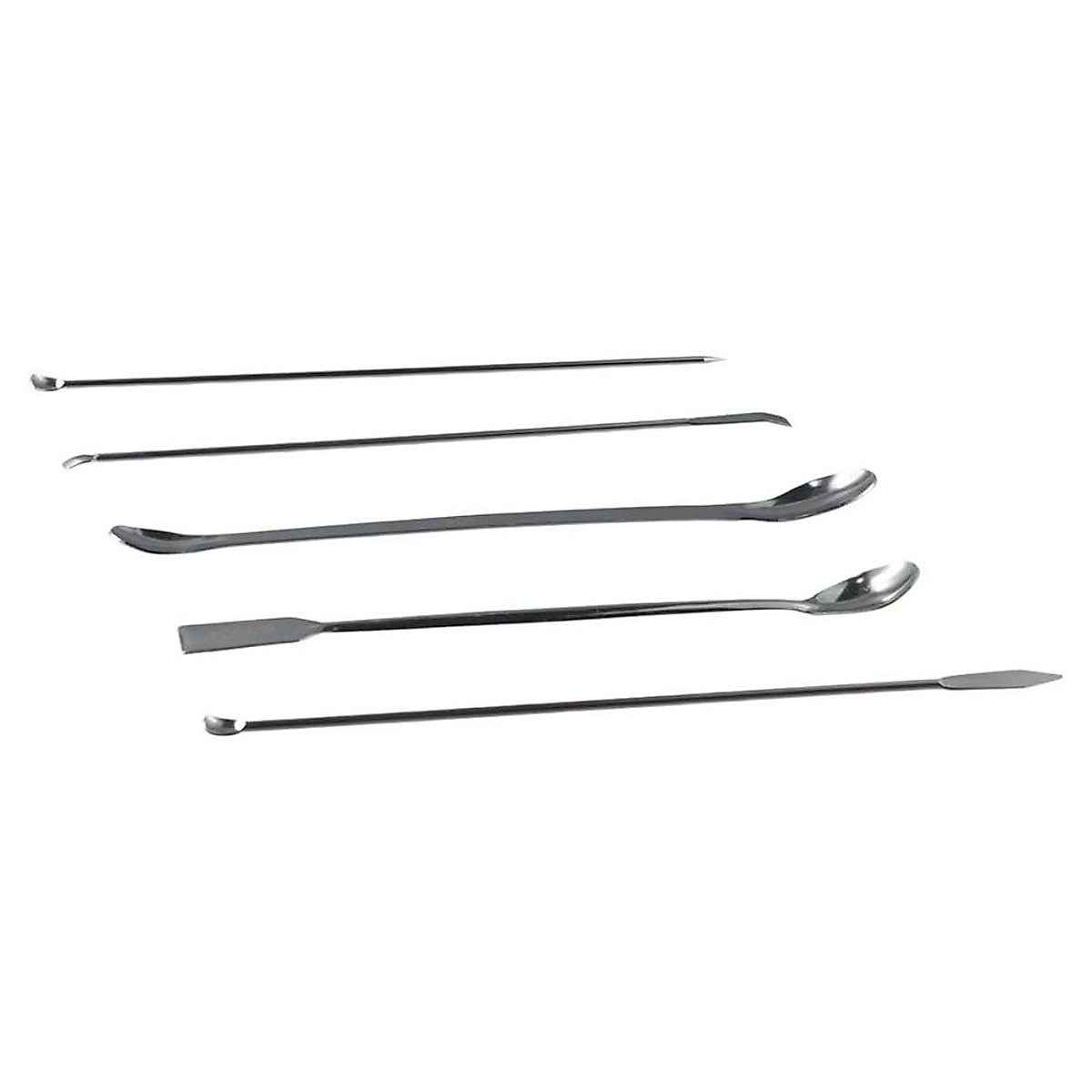 SHUATI Micro Sampling Scoop Stainless Steel Universal Silver Double Ended Mixing Spoon Wide Application Lab Spatula Laboratory Supplies