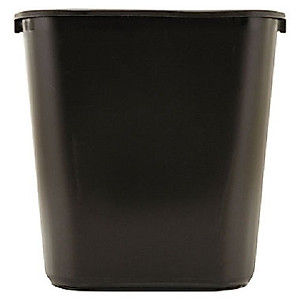 Rubbermaid 2956 Open Top Rectangular Wastebasket, 28-1/8-Quart, Black